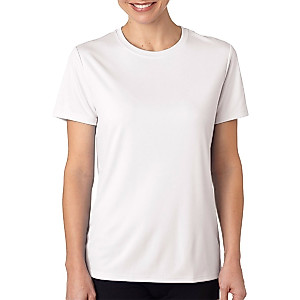 Hanes Sport Women's Short Sleeve Cool DRI Performance Tee, White, Medium