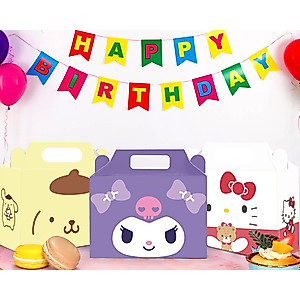 24Pack Party Gift Boxes Party Favors/Candy Boxes, Tote Boxes, Gift Boxes for Kids Paper Favor Packs Adults Birthday Party Decora- 12 Pattern