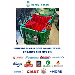 Handy Sandy 3 PC Reusable Foldable Grab Grocery Shopping Tote Bag, Shopping Universal Cart Bags, Durable, Washable, Lightweight Grocery Organizer (Black)