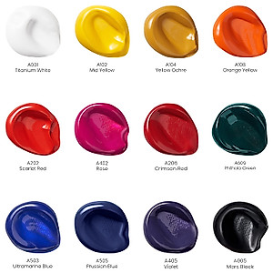 Arteza Acrylic Paint Set, 19-Piece Art Set, Includes 12 Acrylic Paints, 3 Brushes, 1 Paint Palette, 1 Paint Knife, 1 Acrylic Pad, 1 Mini Storage Case, Art Supplies for Beginners and Aspiring Painters