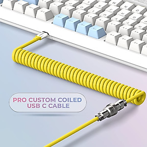 A.JAZZ AK873 Wired 87 Key TKL Mechanical Gaming Keyboard with Rainbow Backlit Hot-swap Tactile Blue Switch NKRO Gasket Ergonomic Cloud Wrist Rest Custom Coiled Aviator Cable for PC/Mac (Blue White)