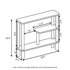 Furinno Turn-N-Tube Slim Space Saving Storage Rack, French Oak Grey/Black
