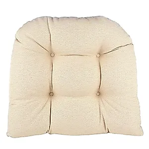 Klear Vu Saturn Non Slip Seat Cushion, Button Tufted Sitting Pillow with Durable Fabric Cover, Ideal for Dining, Office or Rocking Chair, 18" x 20" x 3", Set of 1, Natural