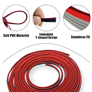 32FT Car Interior Trim Strip, Plated Insert Car Trim Stripe Tape, Universal Car Seam Filler, Flexible Car Interior Trim Accessories (Red)