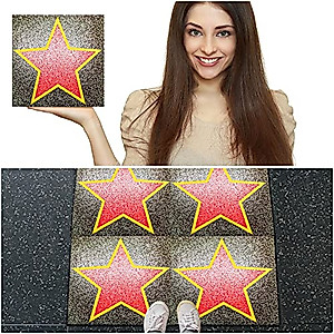 Star Sticker Decor with Black Marker for Movie Theme Red Carpet Oscar Party Decorations(25 Packs)