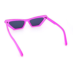 SA106 Womens Neon Pop Color 80s Squared Cat Eye Sunglasses (Pink Black)