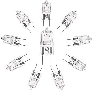 YBEK G8 Halogen Light Bulbs 20W 120V Xenon Under Cabinet Lighting Replacements 2Pin 2700K Warm White (Pack of 10)