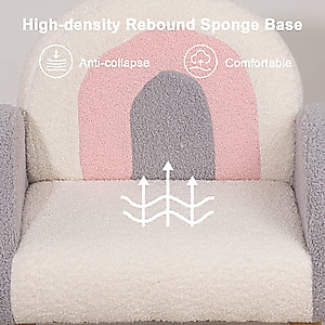 Dripex Childrens Rocking Chair, Upholstered Child Rocker, Kids Rocking Armchair with Solid Wood Legs, Kid Sofa Chair for Nursery, Playroom, Bedroom and Living Room (Pink)