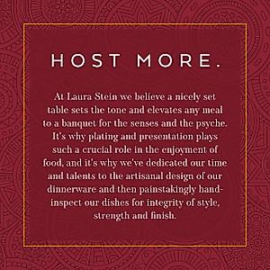 Laura Stein Designer Dinnerware Set | 64 Disposable Plastic Party Bowls | White Wedding Bowl with Burgundy Rim & Gold Accents | Set Includes 32 x 12 oz Soup Bowls + 32 x 5 oz Dessert Bowls | Vintage