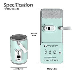 Portable Bottle Warmer for Travel - 40-50℃ Adjustable - Mini Baby Bottle Heater for Breastmilk Powder Milk Water, Fast Night Feeding Milk Warmer for Newborn, Green, 6 Gears for 40/42/44/46/48/50℃