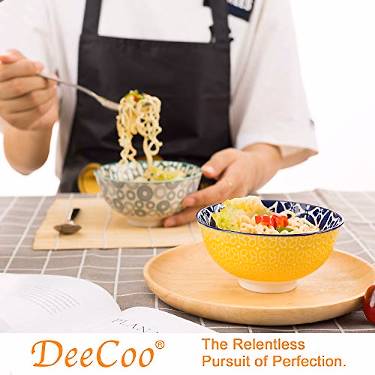 DeeCoo Cereal Bowls,Set of 8 Porcelain, 4.75 Inch Diameter,10 Fluid Ounces (1.25 Cup), Vibrant Colors Soup, Cute Oatmeal Bowls for Pasta, Small Salad, Stews, Rice, Yoghurt, Dessert, Poke