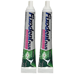 Fixodent Denture Adhesive Cream Plus Scope, 2 Ounce, Pack of 2 (Packaging May Vary)