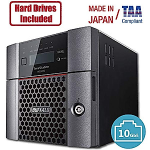 BUFFALO TeraStation WS5220DN Windows Server IoT 2019 8TB (2x4TB) Desktop NAS with Hard Drives Included / 4 Bay / 10GbE / Storage Server / NAS Storage / Network Storage / File Server / Windows Storage