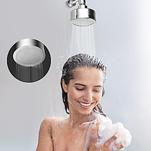 Fixed Rain Shower Head, 3.0 GPM High-Pressure Water Flow with Adjustable Angles, Full Stainless Steel Wall Mounted Luxury Washable Rainfall Showerhead, No Painting Peeling-Bright Black