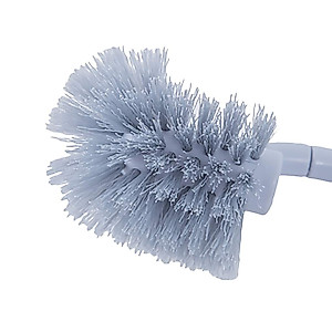 Toilet Bowl Brush and Holder, Covered Bathroom Toilet Brush, Bathroom Deep Cleaning Toilet Cleaner Scrubber Under Rim with Curved Bristle, Space Saving, Deep Cleaning Brush for Toilet (Blue)