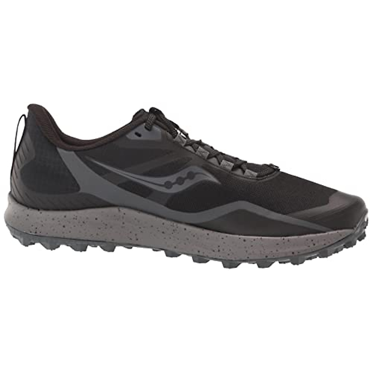 Saucony Men's Core Peregrine 12 Trail Running Shoe, Black/Charcoal, 9.5