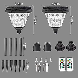 Gefolly Solar Pathway Lights Outdoor, Solar Post Lights IP66 Waterproof with 13 Color Lighting Modes, Solar Path Lights, Solar Powered Garden Lights for Yard, Walkway, Lawn Decorative -2 Pack