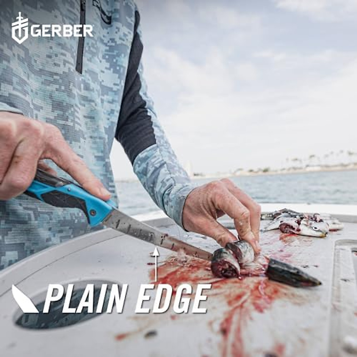 Gerber Gear Controller - Saltwater Fishing Fillet Knife for Fishing Gear - Cyan, 6 Inches