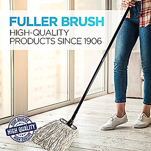 Fuller Brush Wet Mop – Absorbent & Professional Quality Cotton Yarn Floor Cleaner w/Steel Handle
