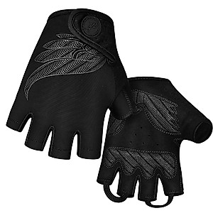 MOREOK Cycling Gloves Bike Gloves for Men/Women-[5MM Gel Pad] Biking Gloves Half Finger Bicycle Gloves Exercise Workout Gloves for Cycling/Weight Lifting/Gym/Motorcycle/Rowing-black-128-XXL