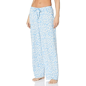 Hue Women's SleepWell Basic Printed Knit Performance Sleep Pajama Pant, Made with Temperature Regulating Technology, Bella Blue-Animal Shadow, X-Large