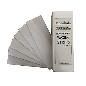 Manskala 200PCS Non-Woven Waxing Strips, Wax Strips Hair Removal for Women,White