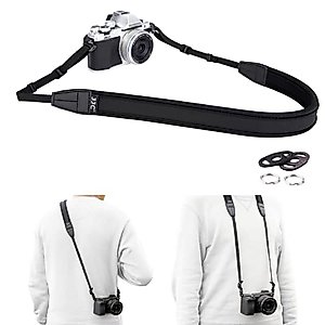 Soft Neoprene Camera Shoulder Neck Strap for Canon EOS R10 R7 M6 M50 Mark II Sony ZV-E1 ZV-E10 A7RV A6600 A6500 A6400 A6300 A6100 Fuji X-T4 X100V X-S10 Panasonic GX85 Olympus OM-5 OM-D E-M10 Mark III