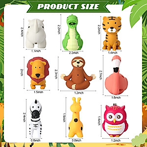 Nosiny 9 Pcs Animal Keychains Pediatric Nurse LED Keychains Animal Badge Key Ring for Kids Boys Girls Party Favor, 9 Style