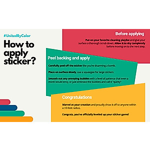 United by Color American Flag Sticker 7x4 Inches - Strong Adhesive Waterproof Bald Eagle Sticker - Does not Fade, Used for Truck, Hard hat, Helmet, Laptop, RV, Water Bottle, Boat