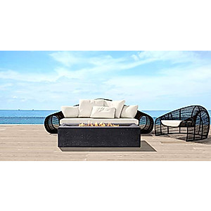 Pyromania Millenia Outdoor Concrete Fire Pit Table, 48 x 30 Inches - Natural Gas Model in Charcoal Gray Color