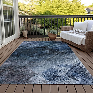 Addison Rugs Chantille ACN590 Blue 8' x 10' Indoor Outdoor Area Rug, Easy Clean, Machine Washable, Non Shedding, Bedroom, Living Room, Dining Room, Kitchen, Patio Rug