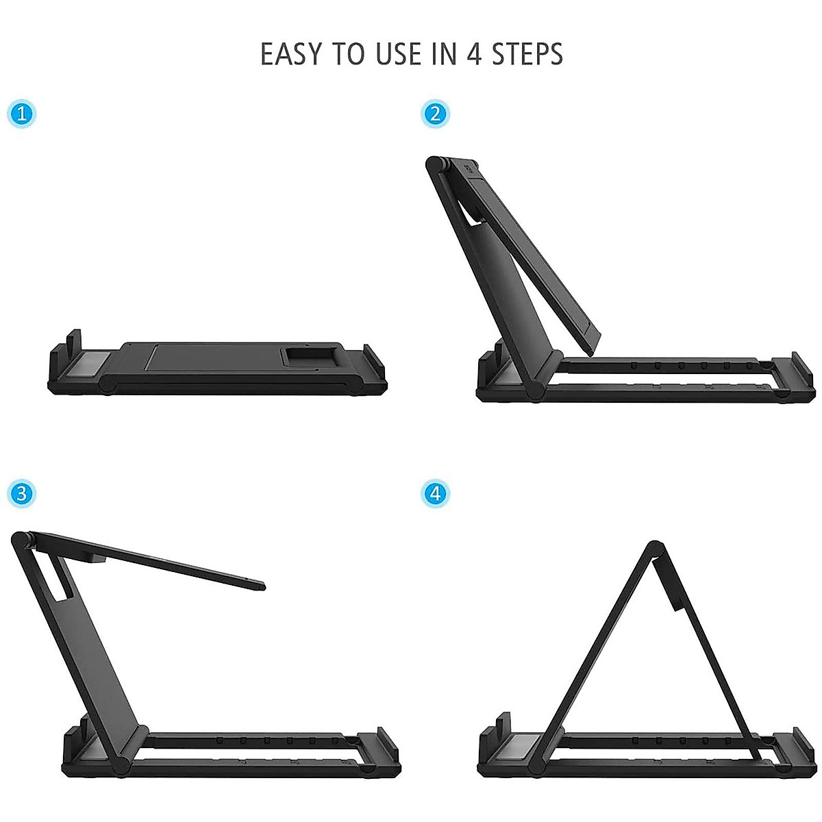 Foldable Portable and Angle Adjustable Phone Tablet Stand Holder for Desktop,Compatible with iPhone 15 14 13 12 11 iPad Pro Air Mini Kindle Galaxy Google PIXL (Large Size)