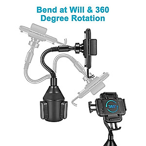 Lorima Cup Holder Phone Mount with A Flexible Gooseneck, Cup Holder Phone Holder for iPhone 13/13 Pro/13 Pro Max, 12 Pro Max/12/11/XS/Samsung Galaxy, Fits All 4-6.7in Smartphones