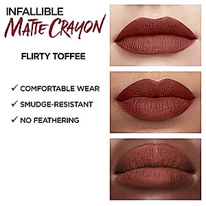 L'Oreal Paris Infallible Matte Lip Crayon, Flirty Toffee (Packaging May Vary)