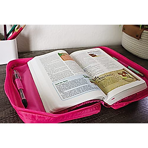 Adventure Bible Cover for Girls, Zippered, with Handle, Nylon, Pink, Medium