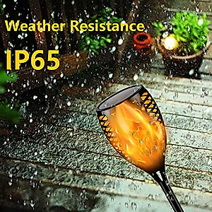 QINOL 4-Pack Solar Lights Outdoor (Higher & Larger Size) Solar Torches with Flickering Flame Waterproof Landscape Solar Torch Lights for Pathway Garden Yard- Dusk to Dawn Auto On/Off