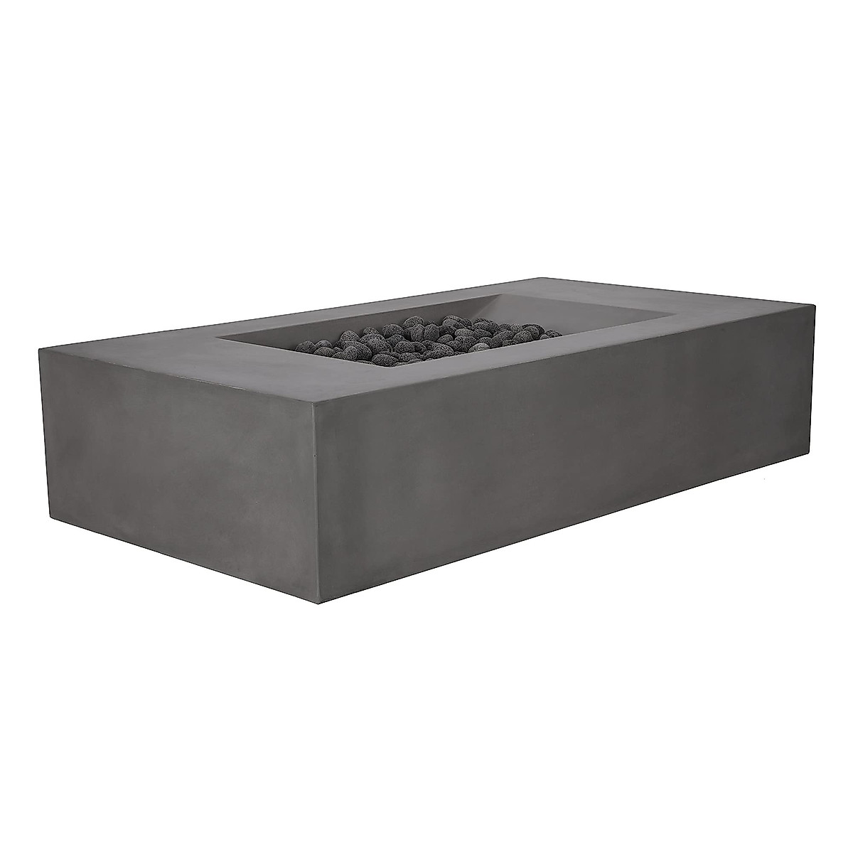 Pyromania Moderne Outdoor Concrete Fire Table, 58 x 32 Inches - Natural Gas Model in Slate Gray Color
