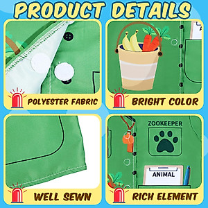 Jiuguva 12 Pcs Kids Pretend Play Costumes Firefighters Police Officers Astronauts Racers Unisex Cosplay Set(Classic)