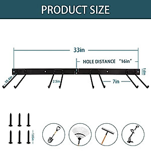 TIPSYTREE Garage Tool Organizer Wall Mount Yard Tool Organizer for Garage,2pcs Tool Storage Rack Garden Tool Hanger Max Load 400lbs for Garage, Garden and Yard