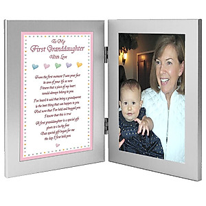 1st Granddaughter Poem Frame from Grandma or Grandpa - Add 4x6 Inch Photo