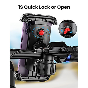 odbowuge Motorcycle Phone Mount Holder - [Triple Shock Protector] Upgrade Bike Phone Mount, Motorcycle Cell Phone Holder Fit iPhone More 4.7-7" Phone
