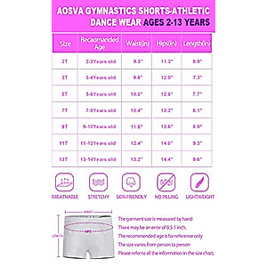 Aosva Kid Girls' Sparkle Dance Tumbling Sport Gymnastics Silver Short 9-10 Years