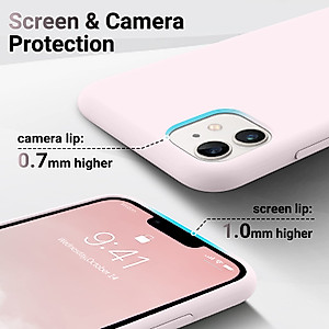 AOTESIER Upgraded Slim Fit iPhone 11 case, Premium Silicone Phone Case, Full Body Shockproof Protection Cover Anti-Scratch&Fingerprint for iPhone 11 with Comfortable Grip, 6.1 inch, Chalk Pink