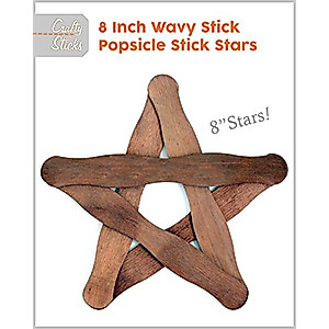 100 Sticks - Wavy 8 Inch Jumbo Wood Fan Handles Wedding Fan Sticks (Brown)