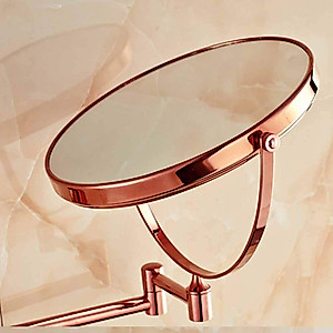 KARAOT Round Mirrors for Walls, 3X Magnification, Normal Double-Sided Bathroom Vanity Mirror Swivel, Extendable Folding, 360° Free Rotation, for Shaving, Makeup