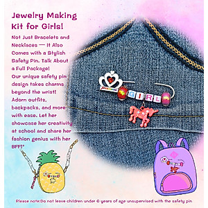 Girls Charm Bracelet Making Kit - Unicorn Jewelry Supplies Make Set DIY Art Craft Set Charm Bracelets Kits Creative Birthday Gifts for Kids Age 6 7 8 9 10 11 12 Year Old Girl Little Children Girl Toys