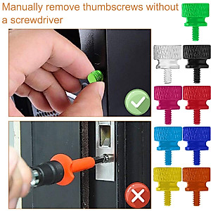 DKARDU Computer Case Thumbscrew, Anodized Aluminum (6-32 Thread) M3.5 for PC Cover/Power Supply/PCI Slots/Hard Drives, Colorful Aluminum Alloy Knurled Thumbscrew, 18 PCS