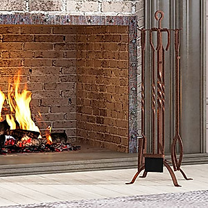 Fire Beauty 5 Pieces Fireplace Tools Set(Antique Bronze)