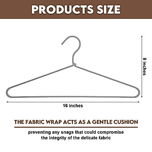 GlikCeil 15 Pack Fabric Wrapped Metal Hangers Non Slip Hanger Metal Coat Hangers for Clothes Closet Clothing Suit Shirt Pant (Gray)