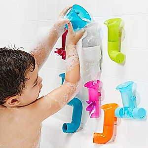 Boon BUNDLE Building Toddler Bath Tub Toy with Pipes, Cogs and Tubes for Kids Aged 12 Months and Up, Multicolor (Pack of 13)